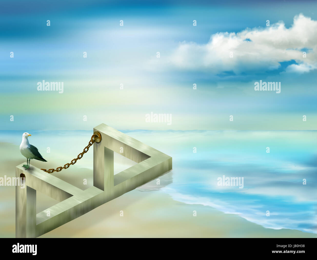 beach seaside the beach seashore illusion impossible salt water sea ...