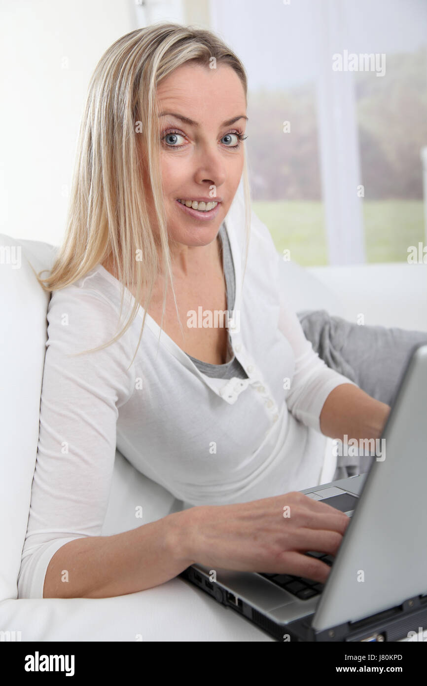 woman laptop notebook computers computer laugh laughs laughing twit ...