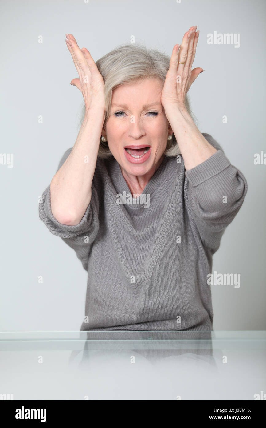 woman lady closeup portrait blank european caucasian pain studio adult ...