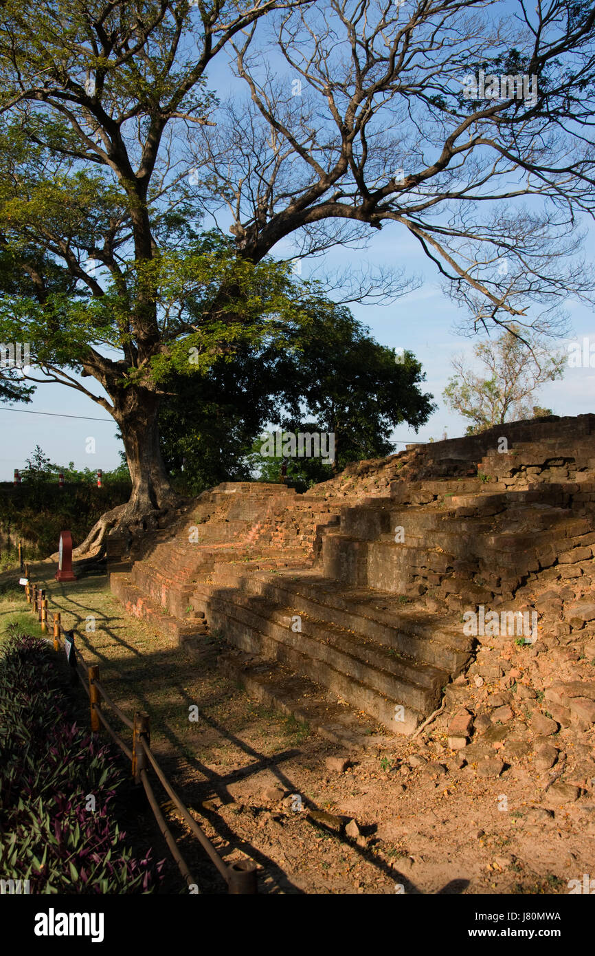 ASIA, MYANMAR (BURMA), Bago Region, Pyay, Eastern arm of excavated ...