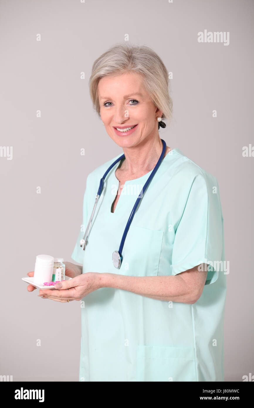 woman health closeup portrait uniform studio hospital leader captain ...