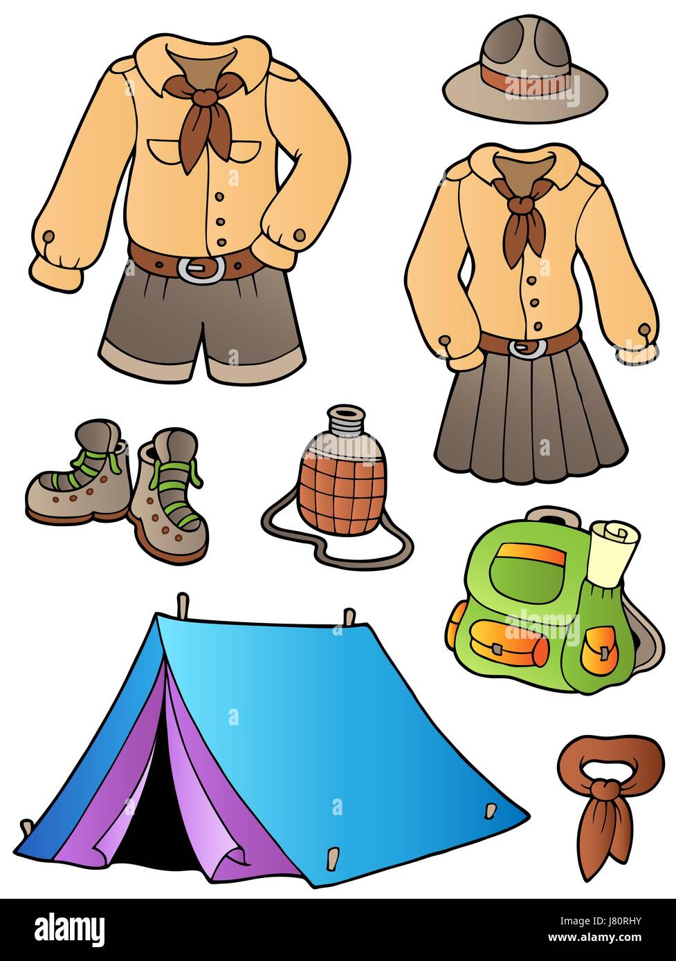 uniform gear clothes equipment clothing scout outfit boot object ...