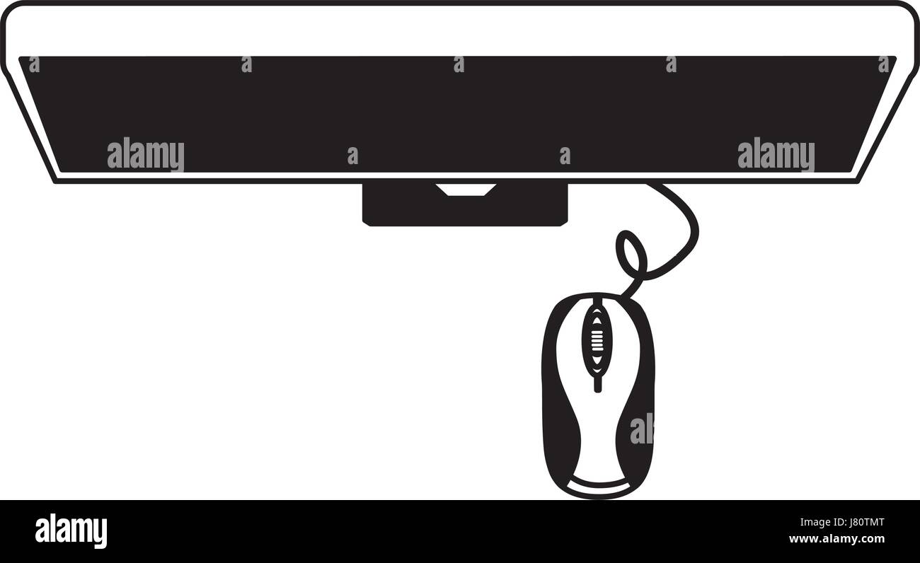 monitor computer with mouse isolated icon Stock Vector Image & Art - Alamy