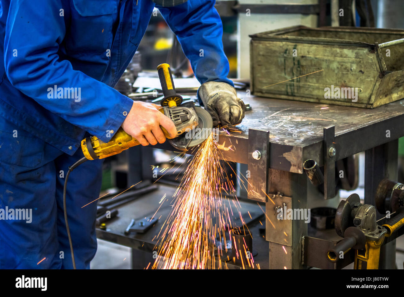 Worker in metal industry Stock Photo - Alamy