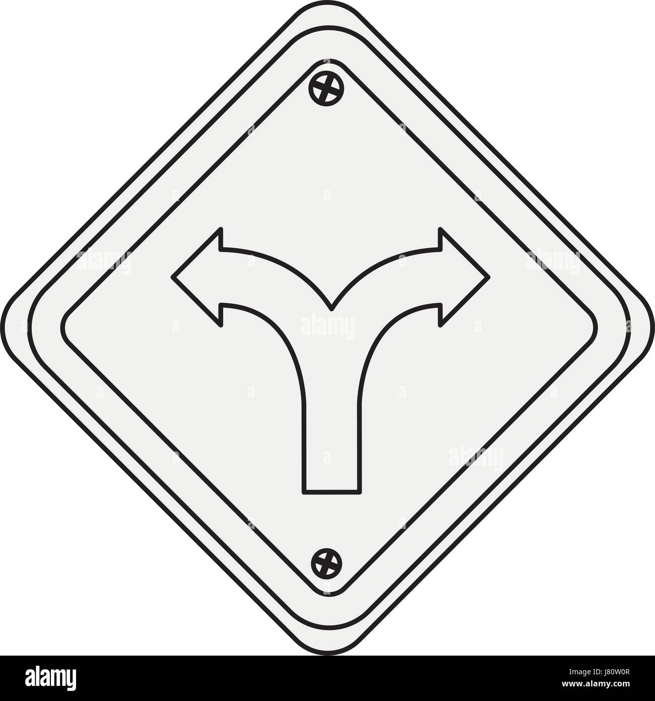 Y junction road sign hi-res stock photography and images - Alamy