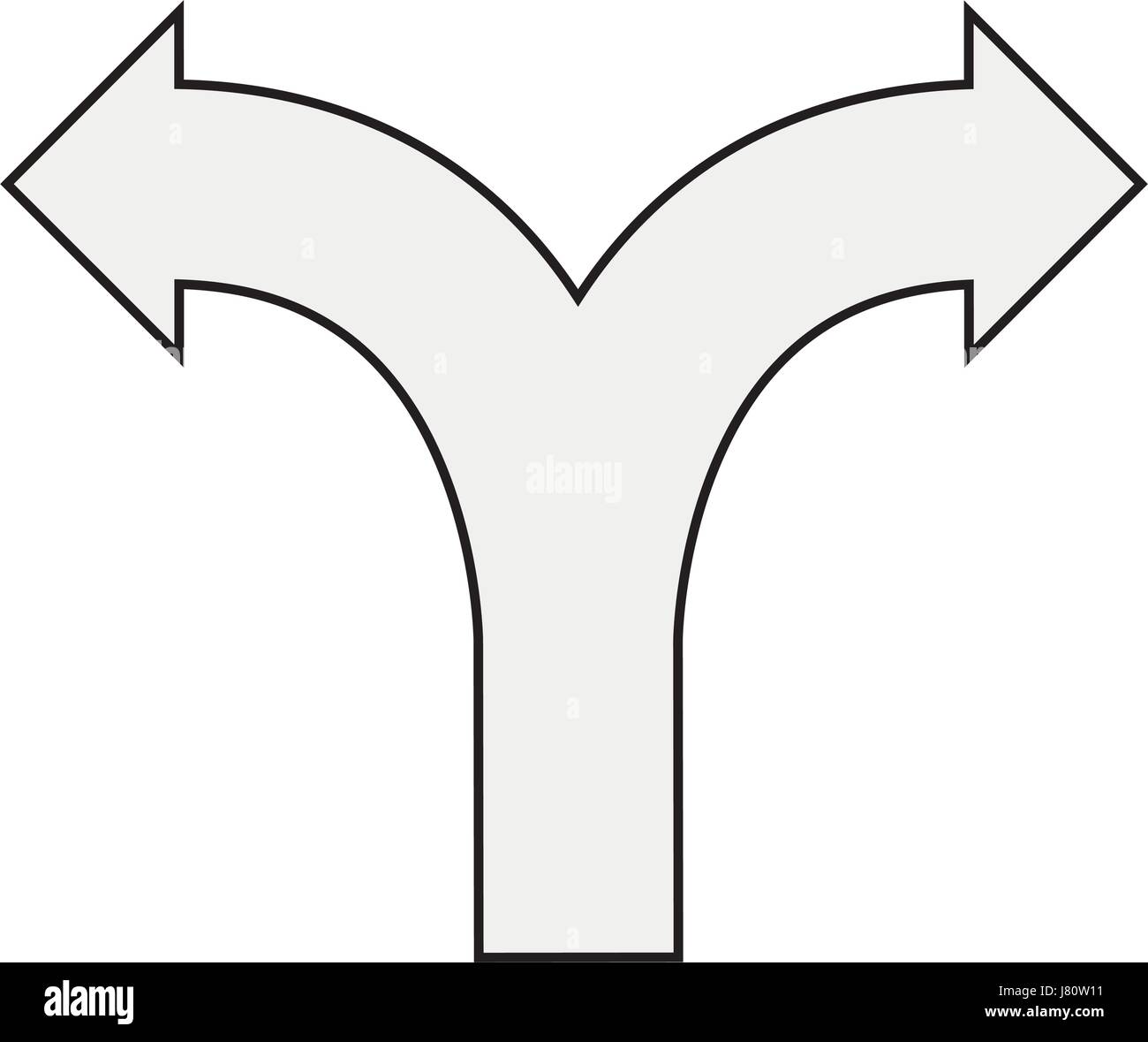 Y junction road sign hi-res stock photography and images - Alamy