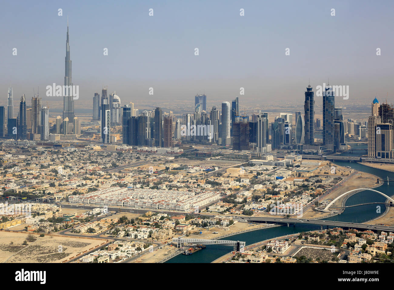 Dubai Downtown buildings with Burj Khalifa aerial view photography UAE ...