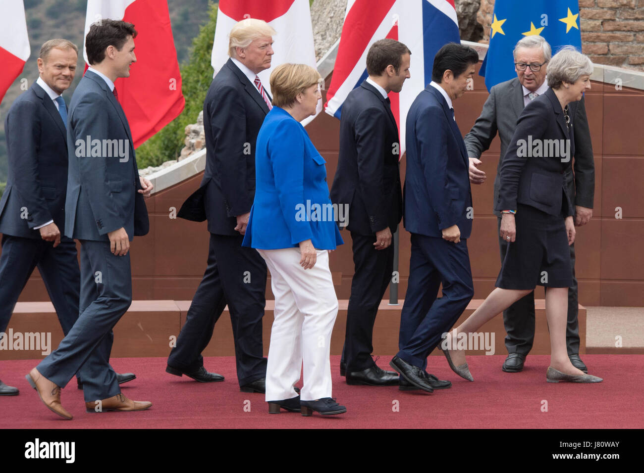 Family photo g7 summit teatro greco hi-res stock photography and images ...