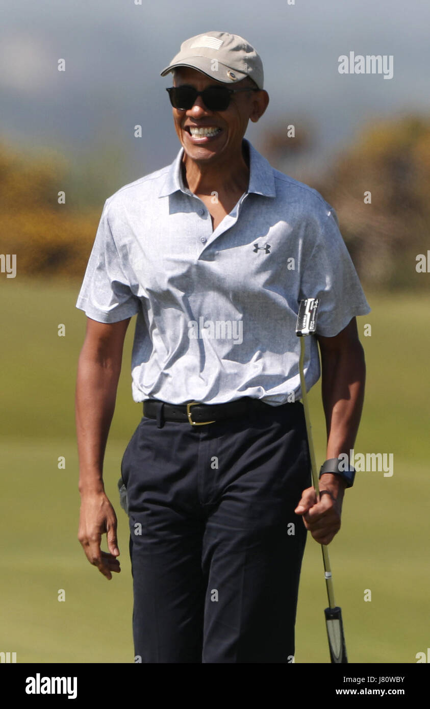 Former US president Barack Obama during a round of golf at St Andrews ...