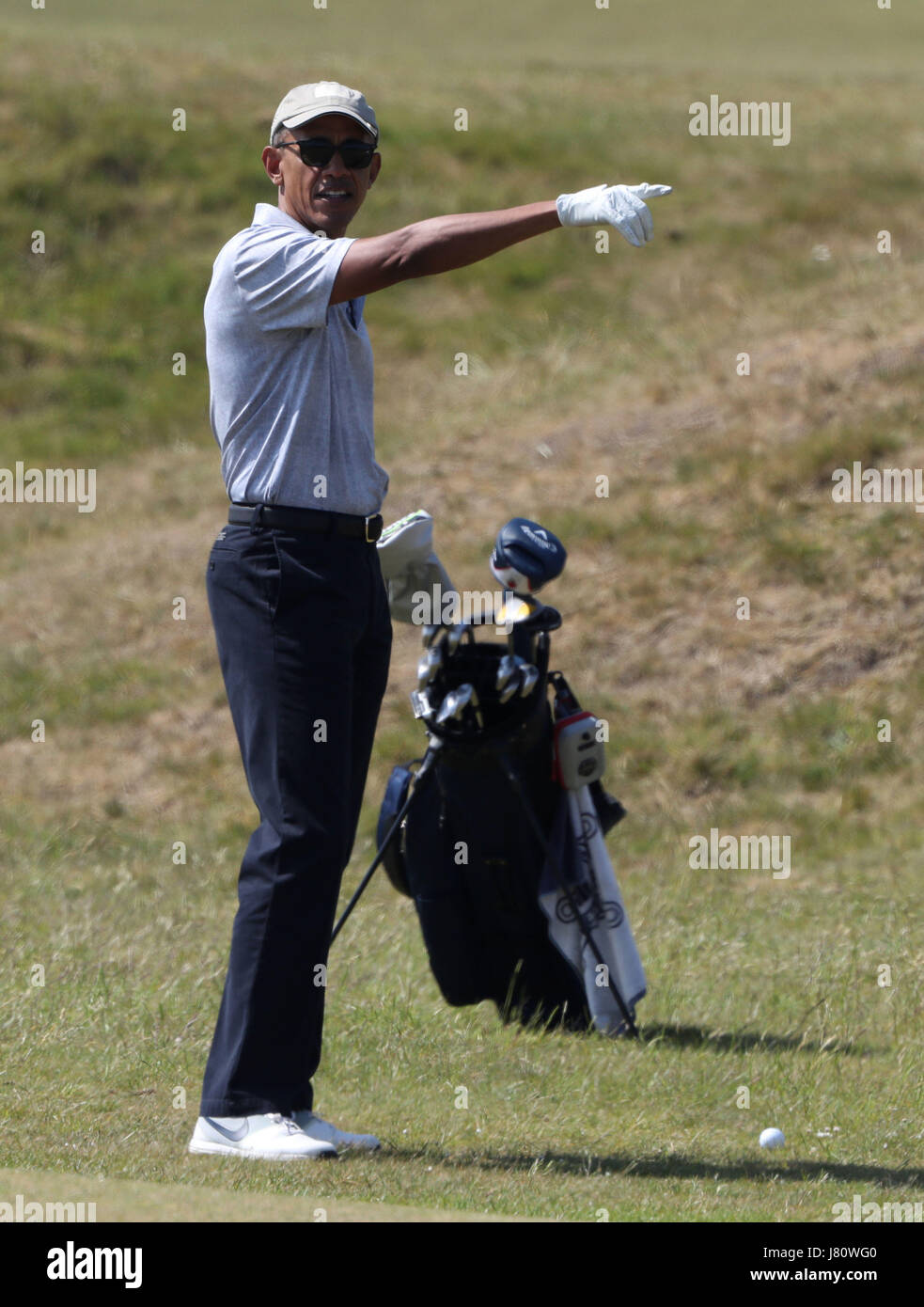 Former US president Barack Obama during a round of Golf at St Andrews ...