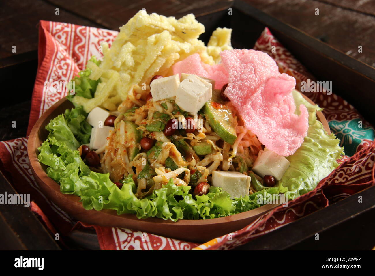 Asinan Betawi, the raw vegetables salad with spicy peanut dressing from ...
