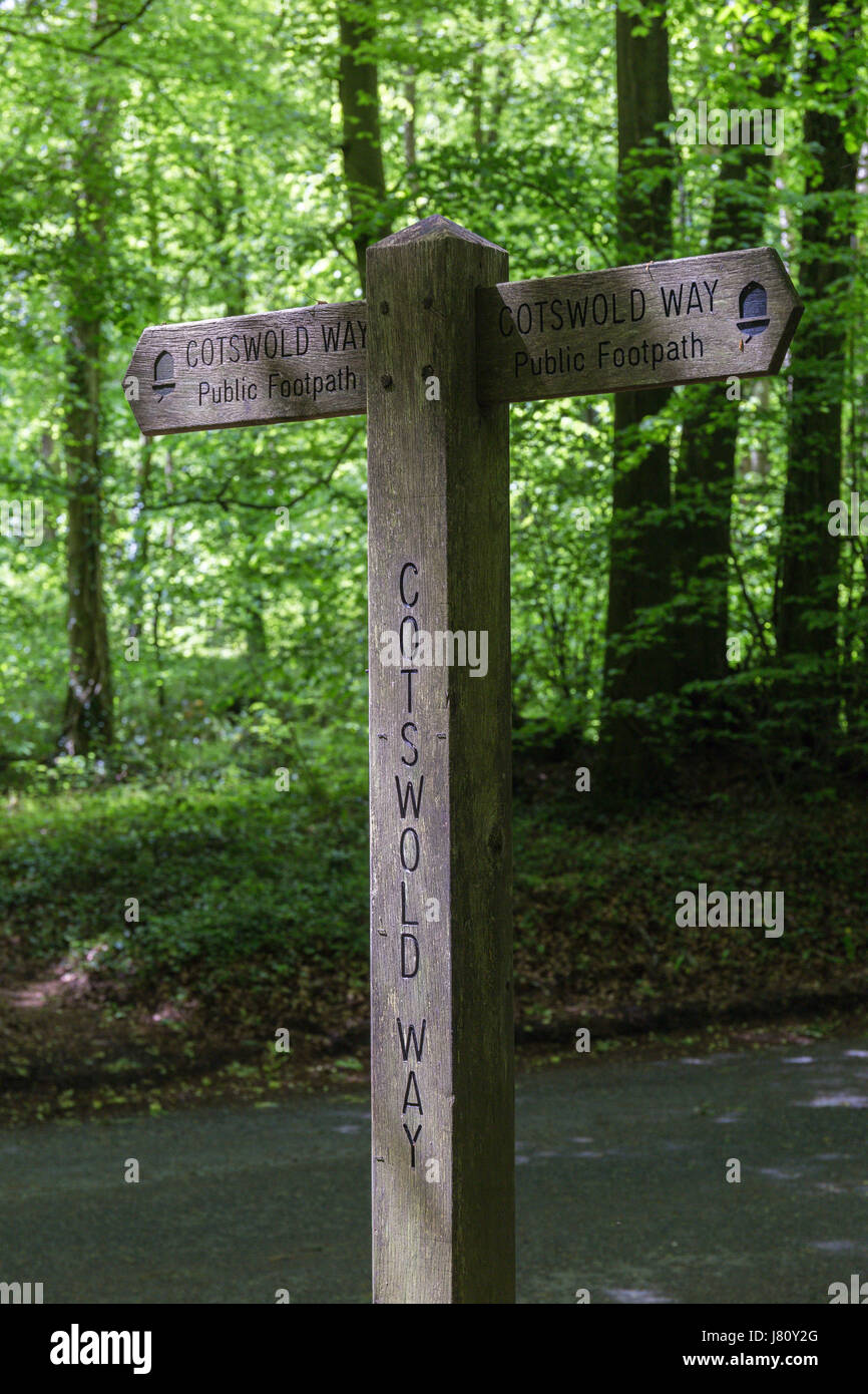 Direction sign on the cotswold Way just outside Painswick Stock Photo ...