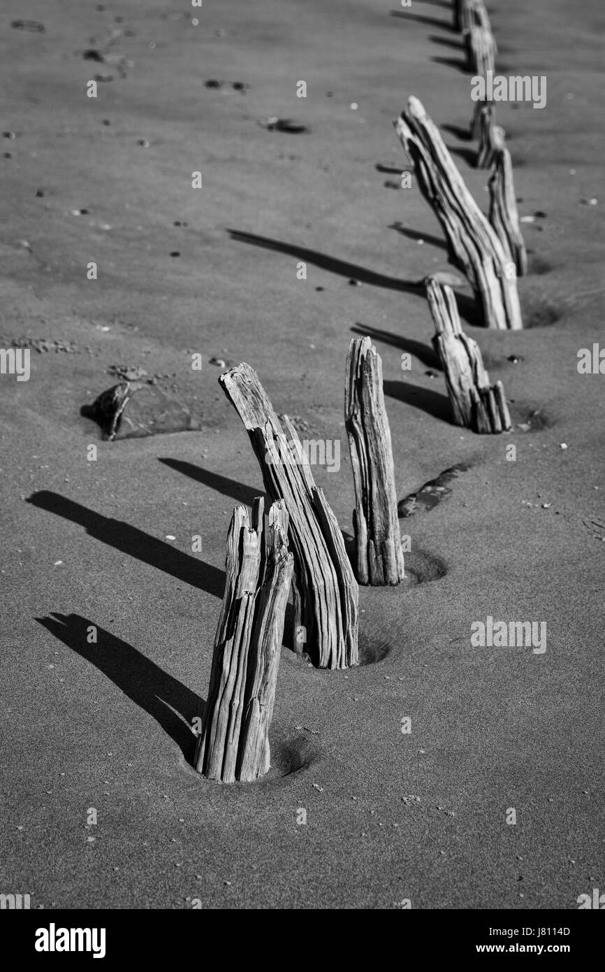 Piers in sand Black and White Stock Photos & Images - Alamy