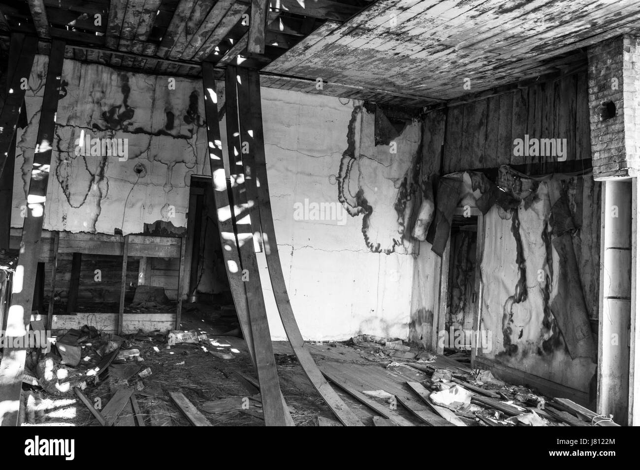 Falling down house Black and White Stock Photos & Images - Alamy