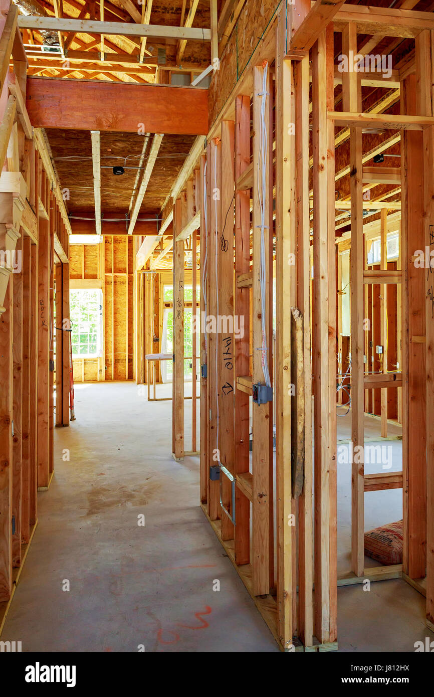 unfinished wood frame building or a house Stock Photo - Alamy