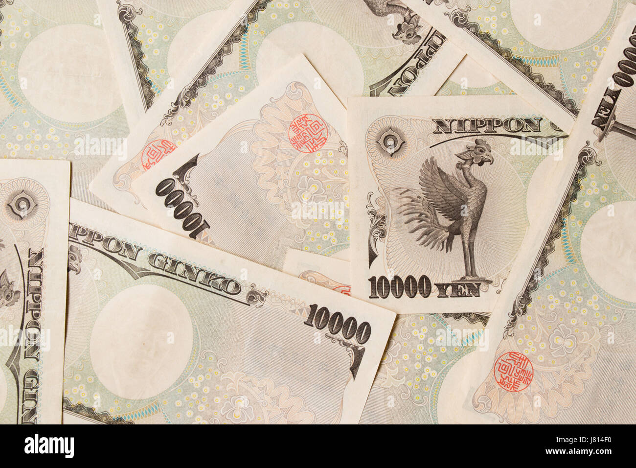 Group of Japanese bank note 10000 yen background Stock Photo - Alamy