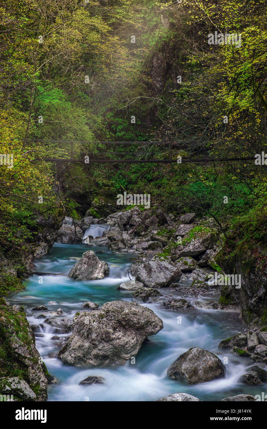 Long Exposure photography of a slovenian waterfall Stock Photo - Alamy