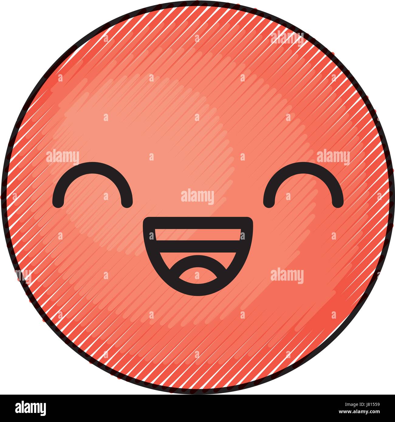 cute red kawaii emoticon face Stock Vector Image & Art - Alamy