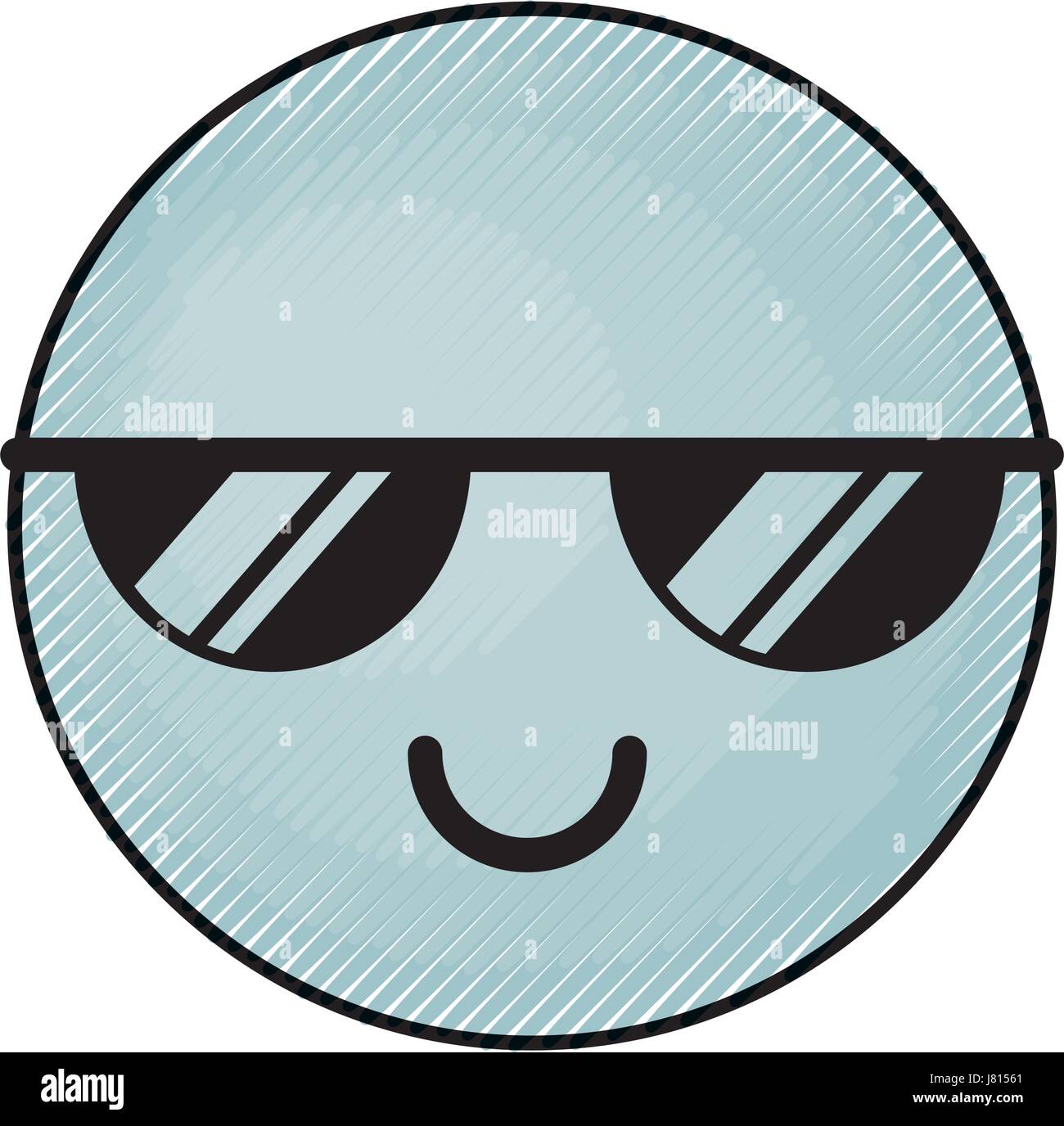 cute blue kawaii emoticon face Stock Vector Image & Art - Alamy