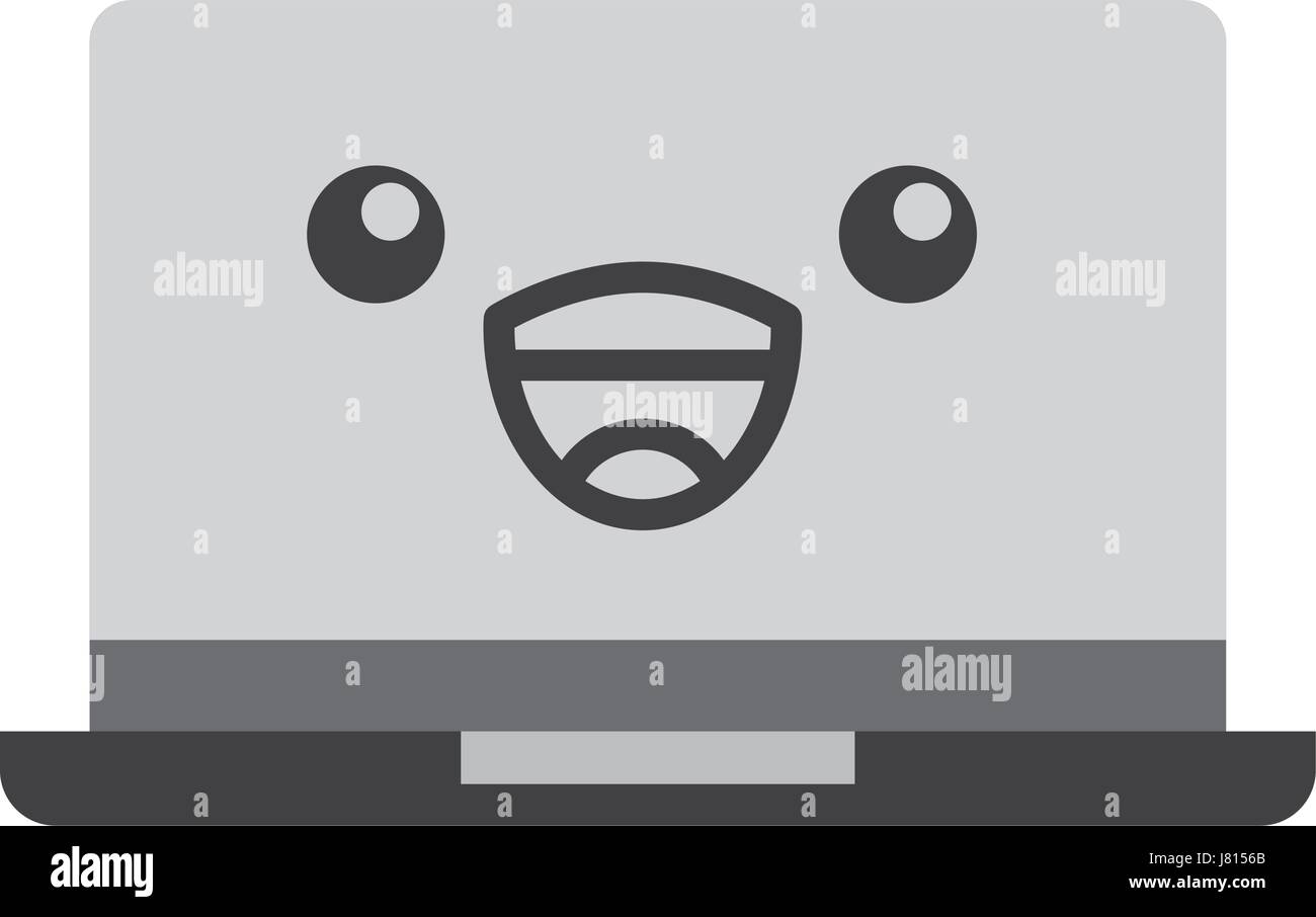 kawaii laptop cartoon Stock Vector Image & Art - Alamy