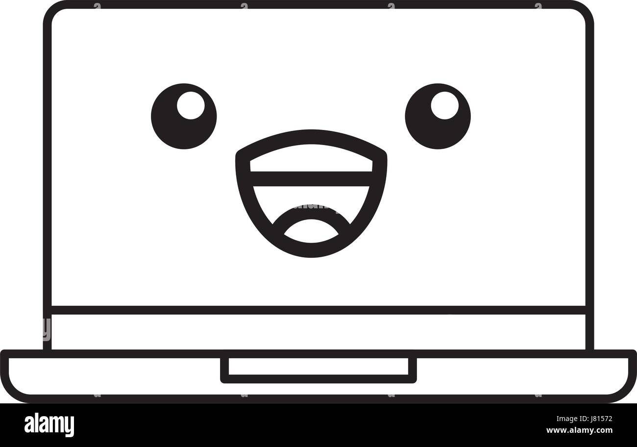 kawaii laptop cartoon Stock Vector Image & Art - Alamy