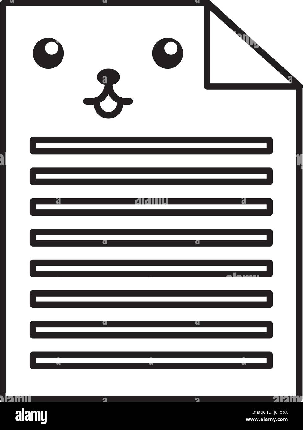 kawaii document cartoon Stock Vector Image & Art - Alamy