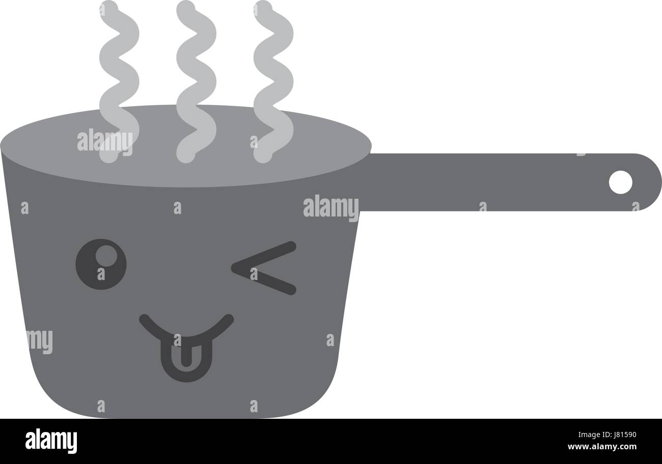 kawaii Cooking pot cartoon Stock Vector Image & Art - Alamy