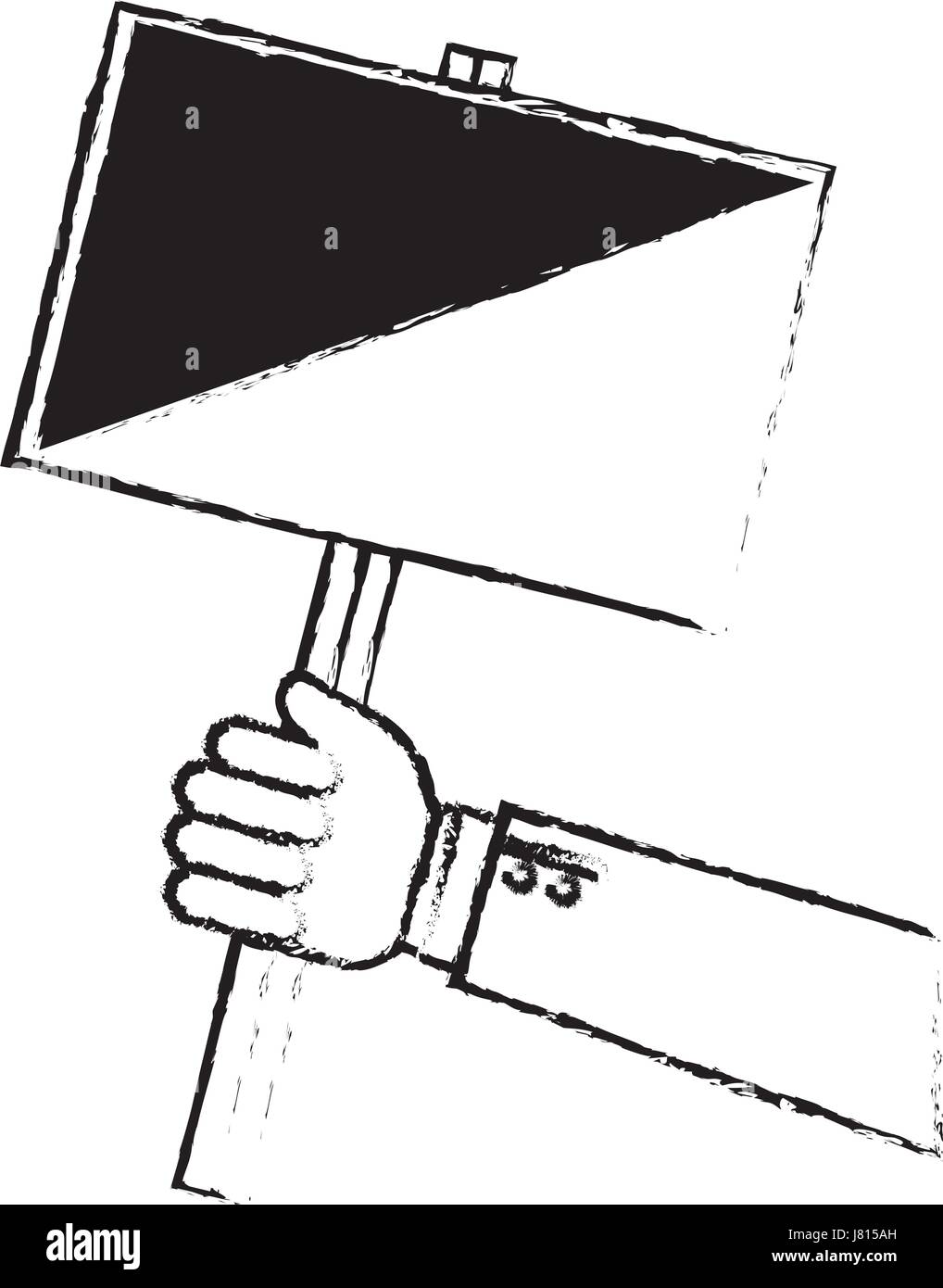 hand human with protest label Stock Vector Image & Art - Alamy