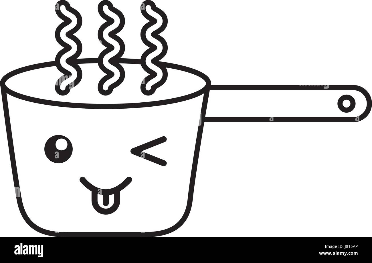 kawaii Cooking pot cartoon Stock Vector Image & Art - Alamy