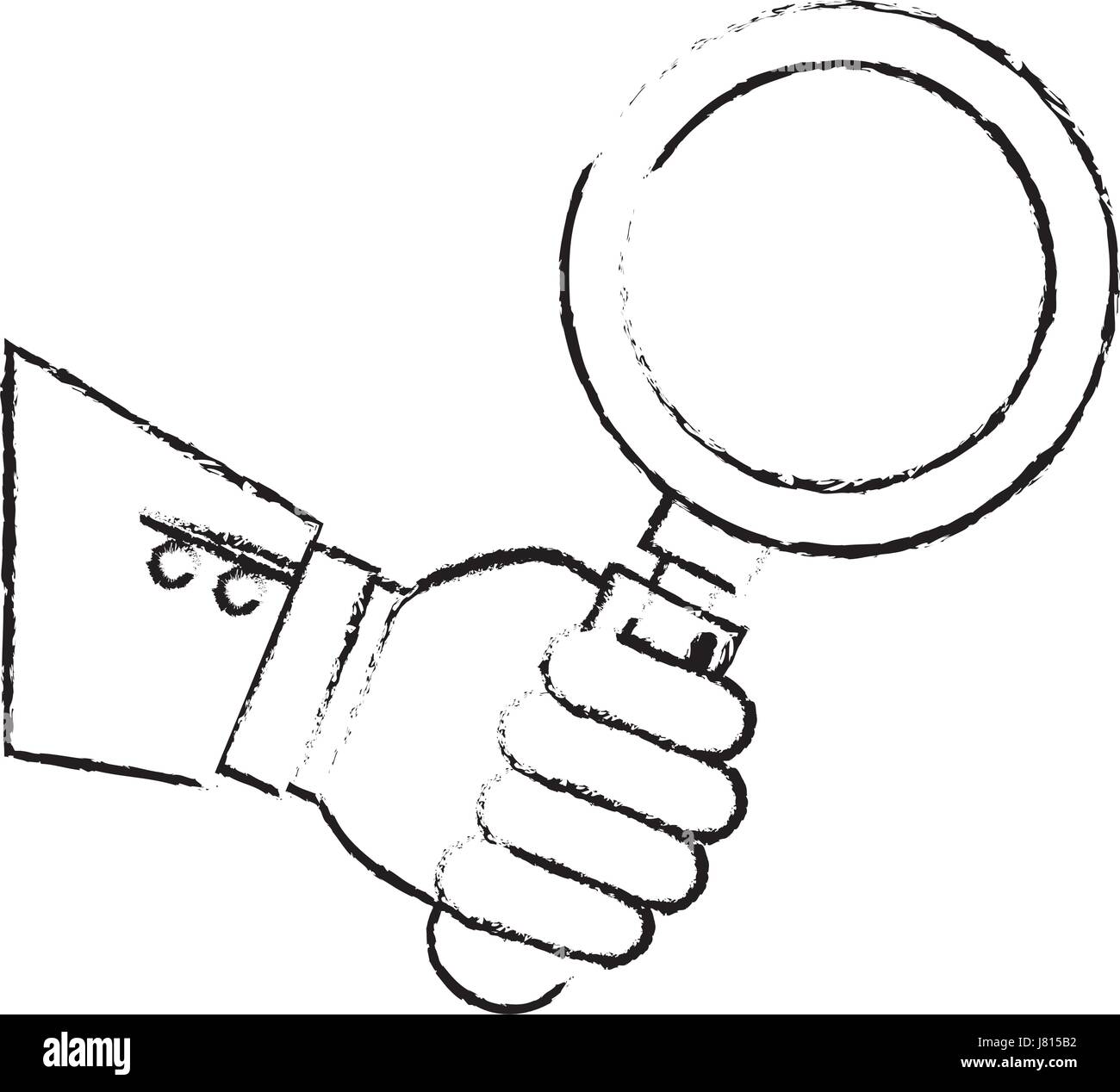hand human with search magnifying glass icon Stock Vector Image & Art ...