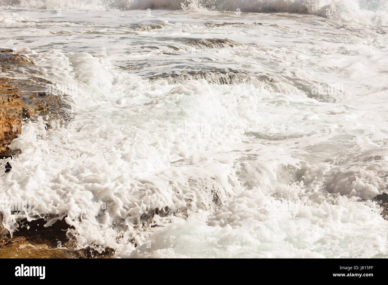 Seashore Waves and Mountain under the Sunshine in Matrouh, Egypt / View ...