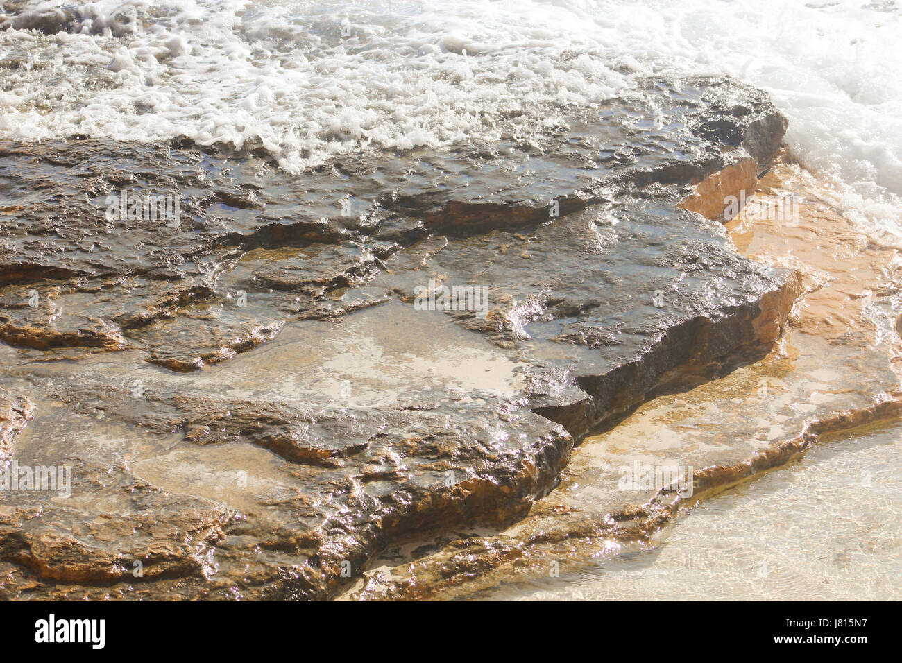 Seashore Waves and Mountain under the Sunshine in Matrouh, Egypt / View ...