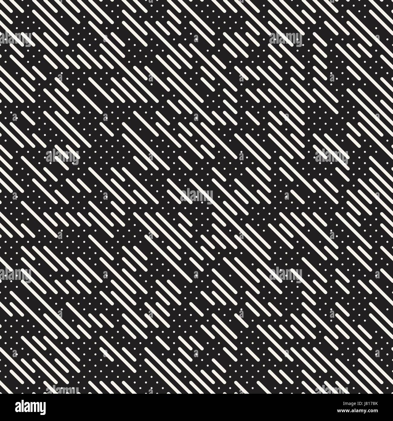 Vector Seamless Black And White Irregular Lines Grid Pattern. Trendy ...