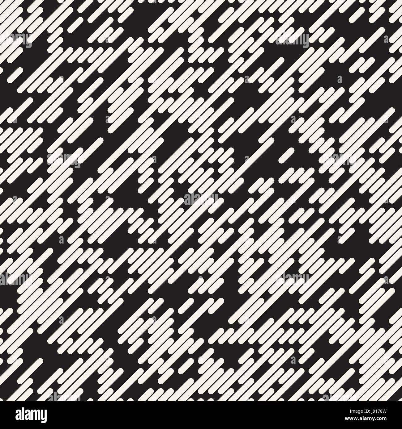 Vector Seamless Black And White Irregular Lines Grid Pattern. Trendy ...