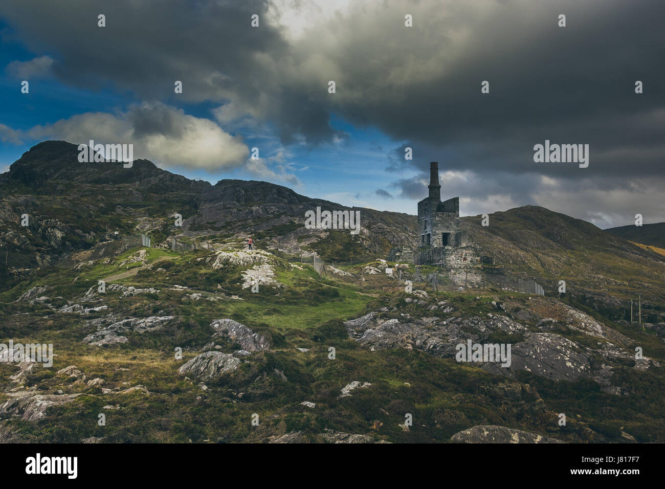 An abandoned mountain copper mine at the allihies village Stock Photo ...