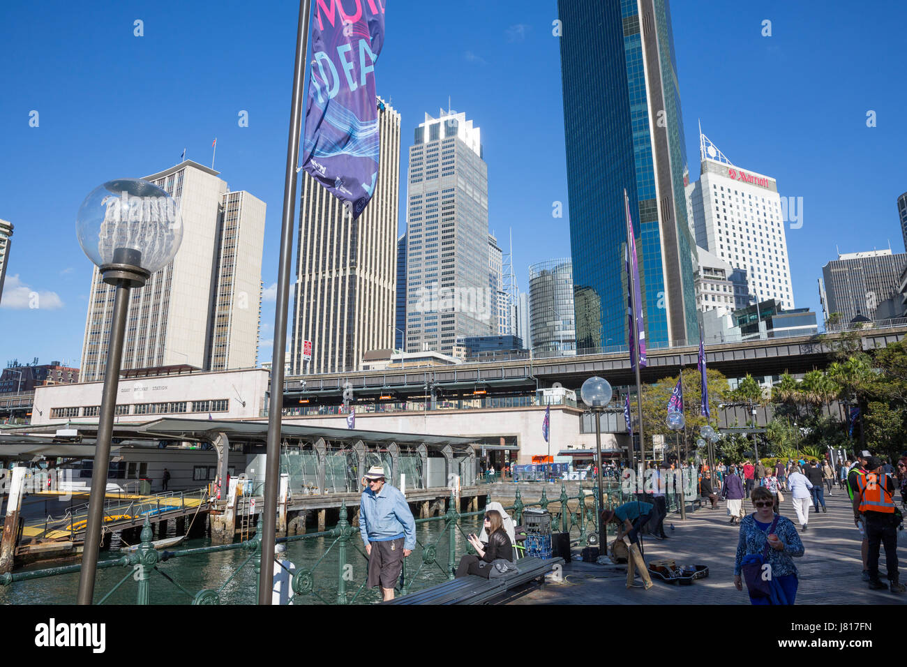 Sydney Circular Quay and high rise office buildings in Sydney CBD,NSW ...