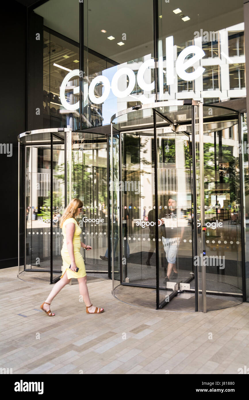 The entrance to Google's King's Cross headquarter offices in Camden ...