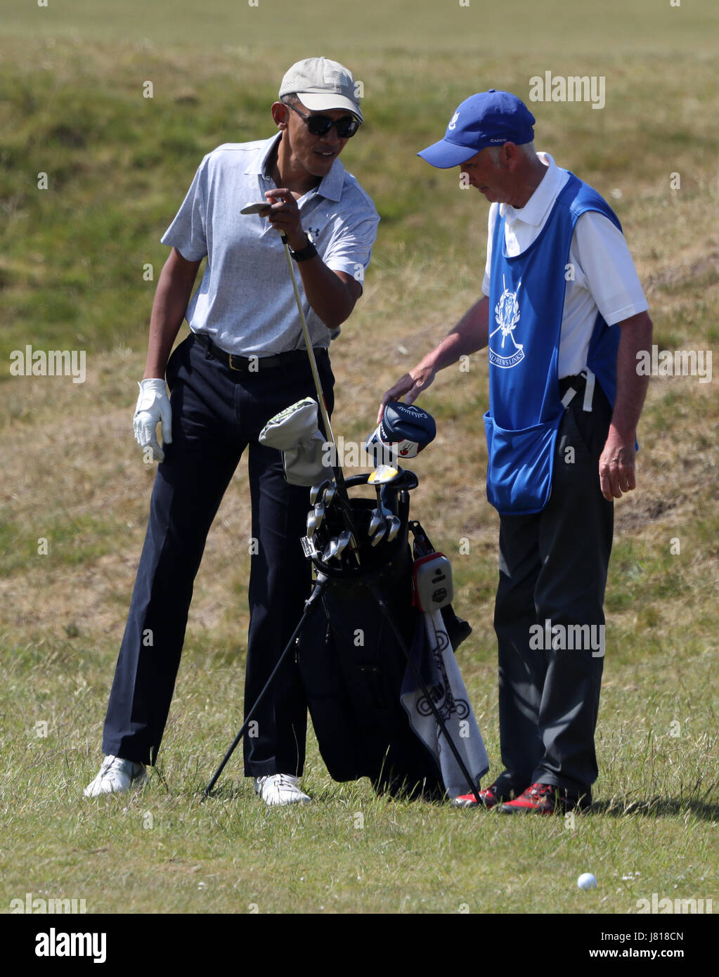 Former US President Barack Obama during a round of Golf on the Old ...