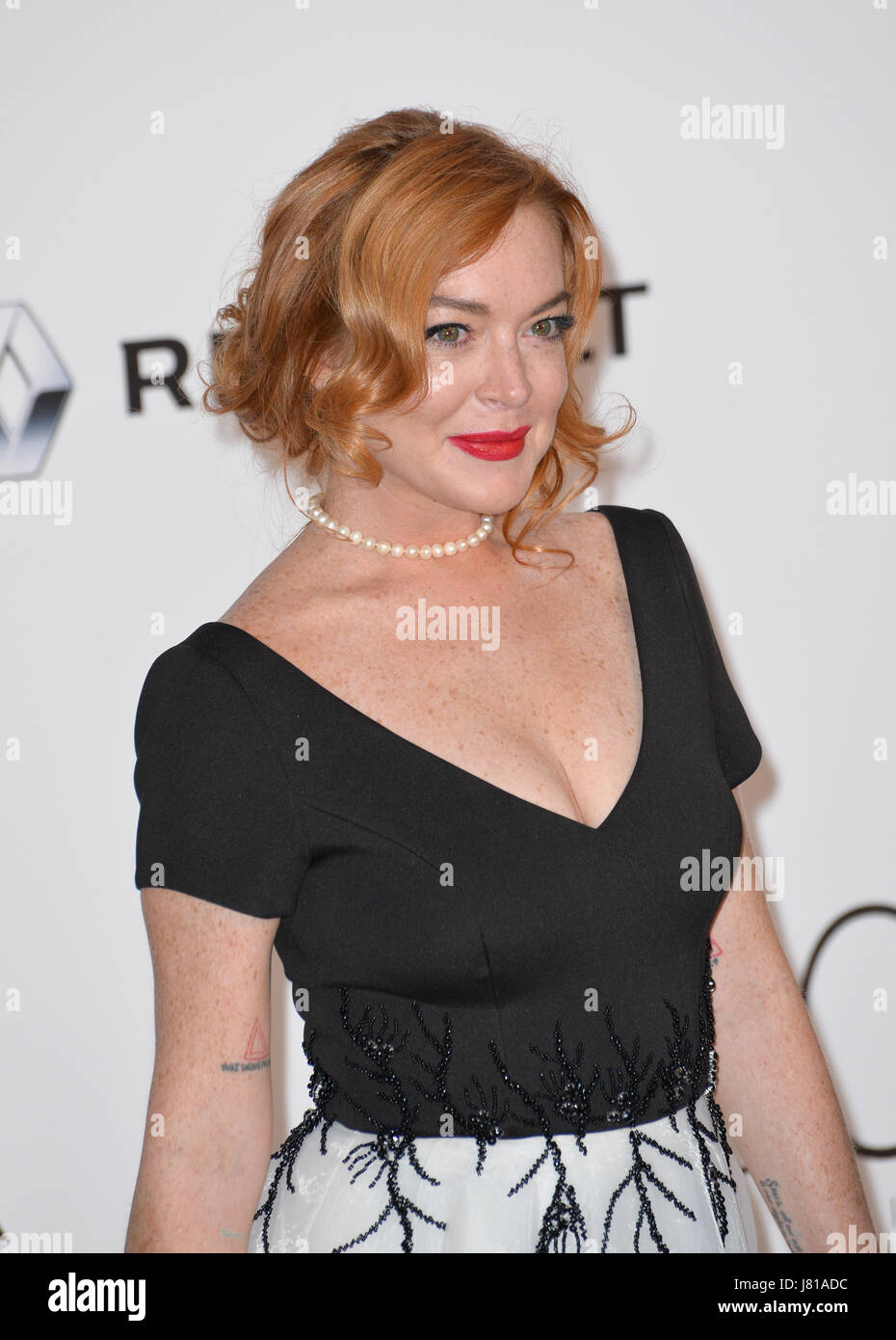 Lindsay Lohan at the 24th amfAR gala Cannes at the Hotel du Cap-Eden ...