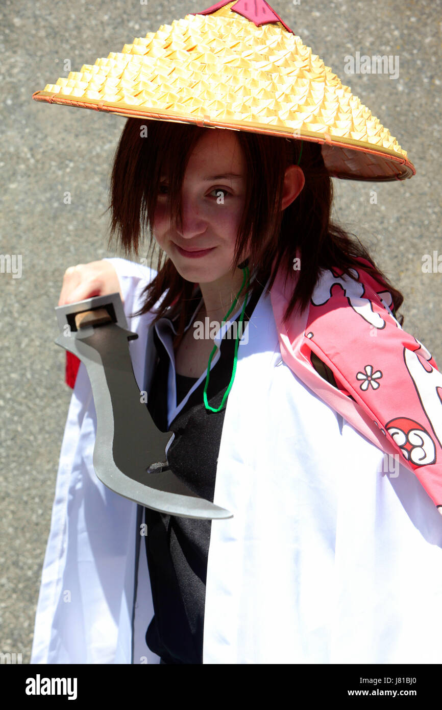 London, UK. 26th May, 2017. Colourful cosplay costumes brighten up the ...