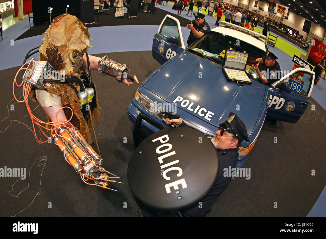 London, UK. 26th May 2017. The Gotham City Police Department fight the ...