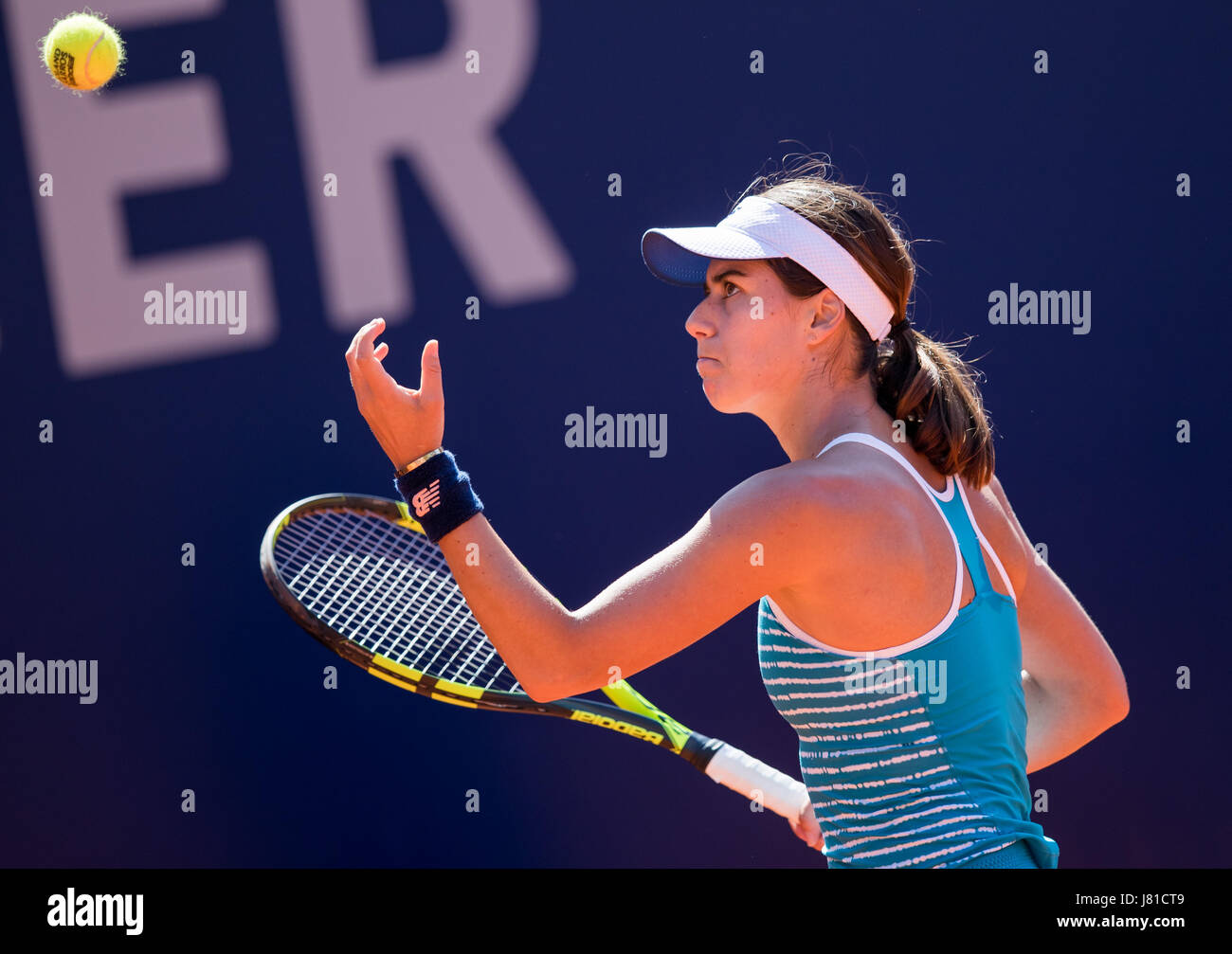 Nuremberg, Germany. 26th May, 2017. Romania's Sorana Cirstea reacts ...