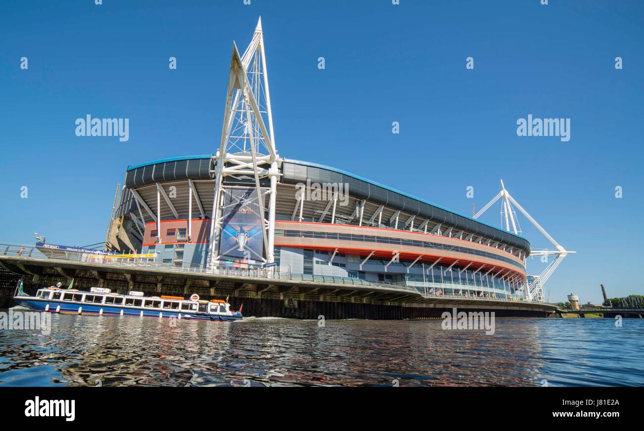 Cardiff, Wales, UK. 26th May, 2017. Champions League Final branding on ...