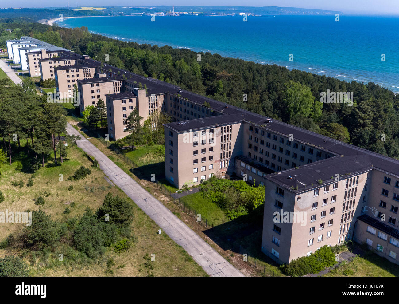 The empty ruins of the landmarked former Kdf complex Prora can be seen ...