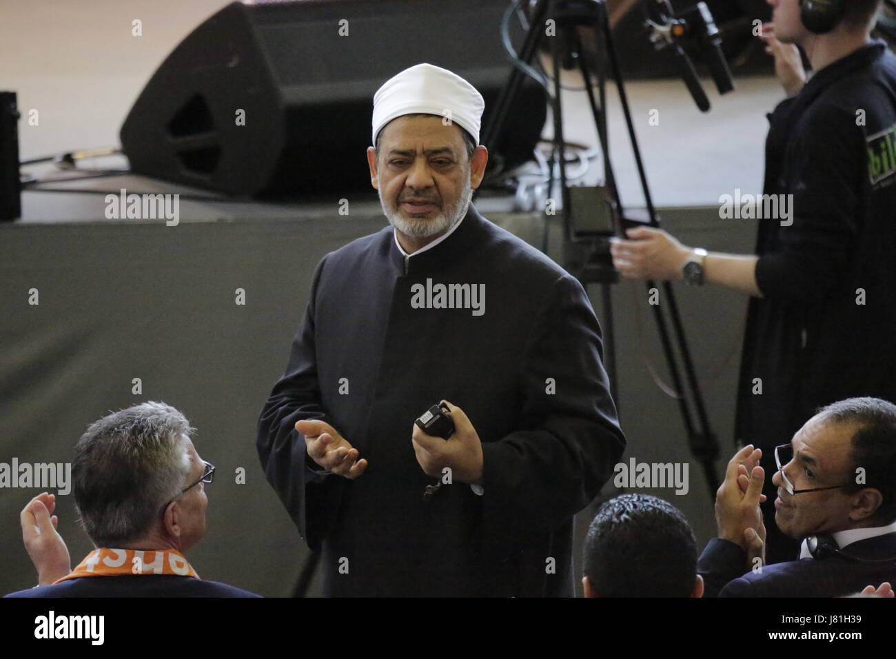 Ahmed el-Tayeb walks back to his seat after his speech. The Grand Imam ...