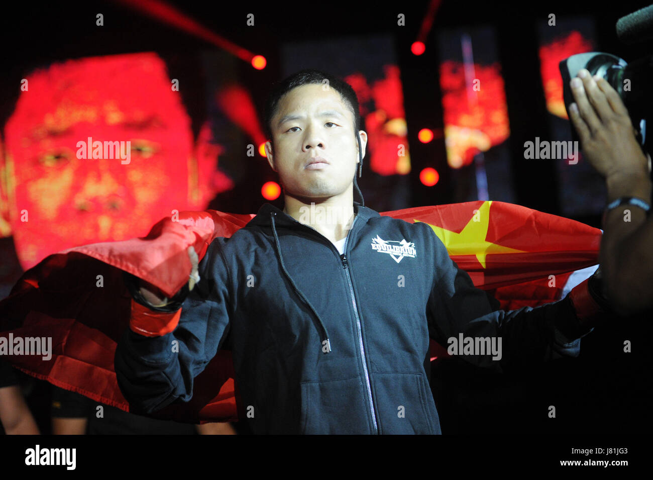 Singapore. 26th May, 2017. China's Chen Lei reacts before the ONE men's ...