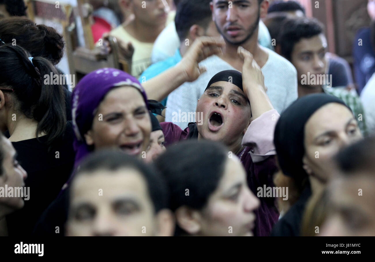 Cairo, Egypt. 26th May, 2017. Relatives of the Coptic Christians ...