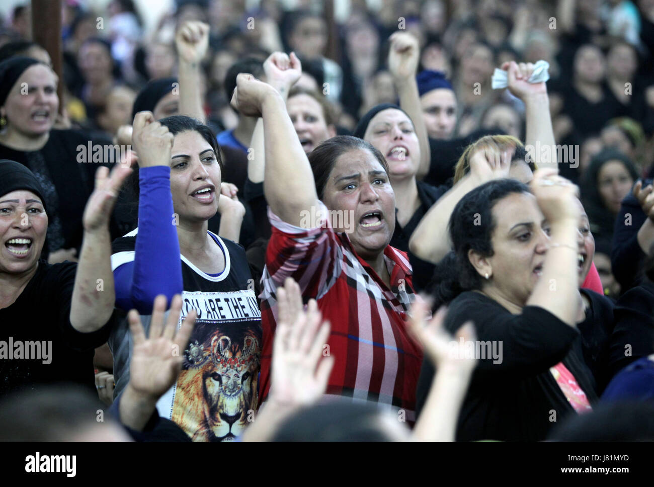 Cairo, Egypt. 26th May, 2017. Relatives of the Coptic Christians ...