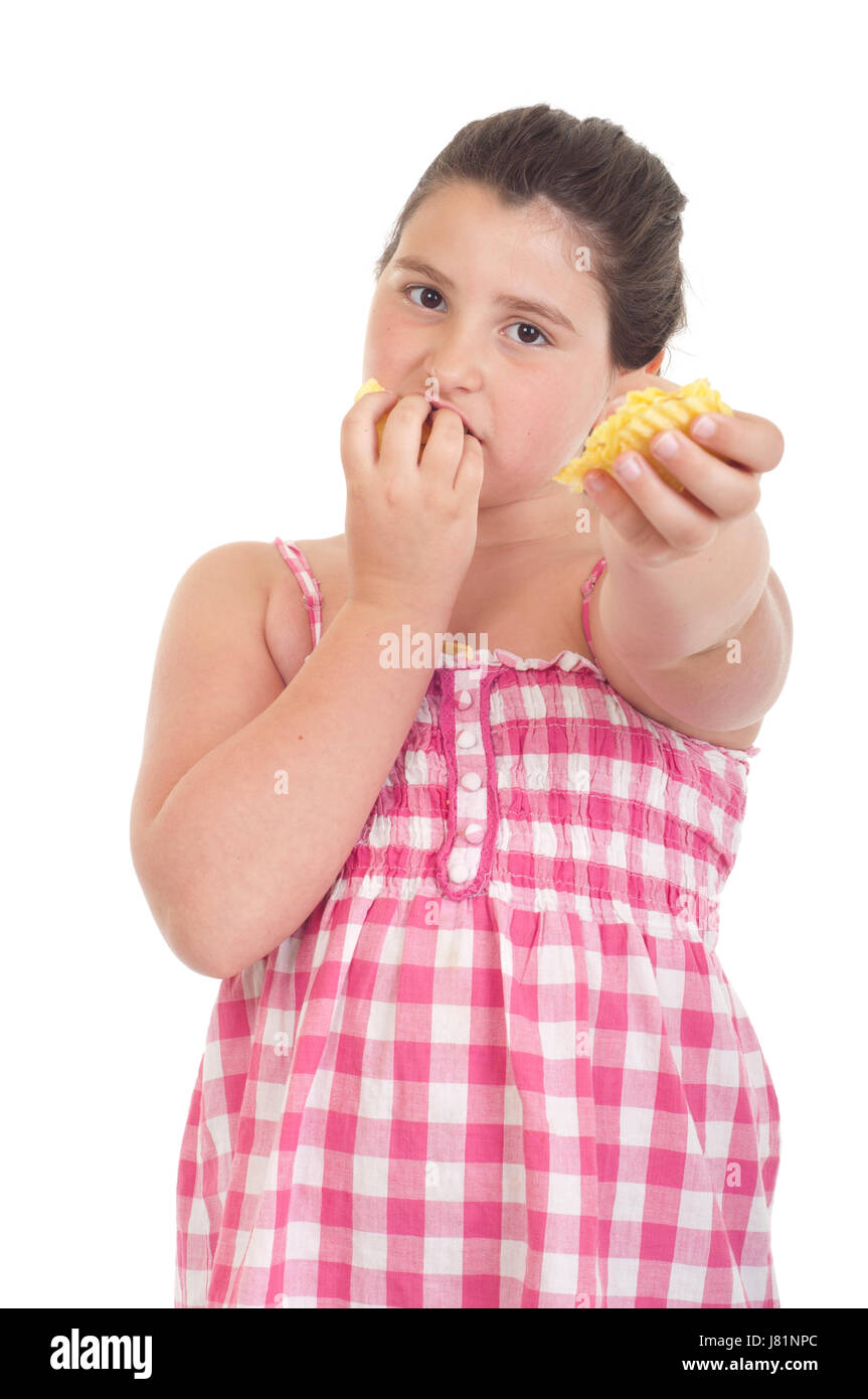 portrait small tiny little short hungry kid chips child eating eat eats ...