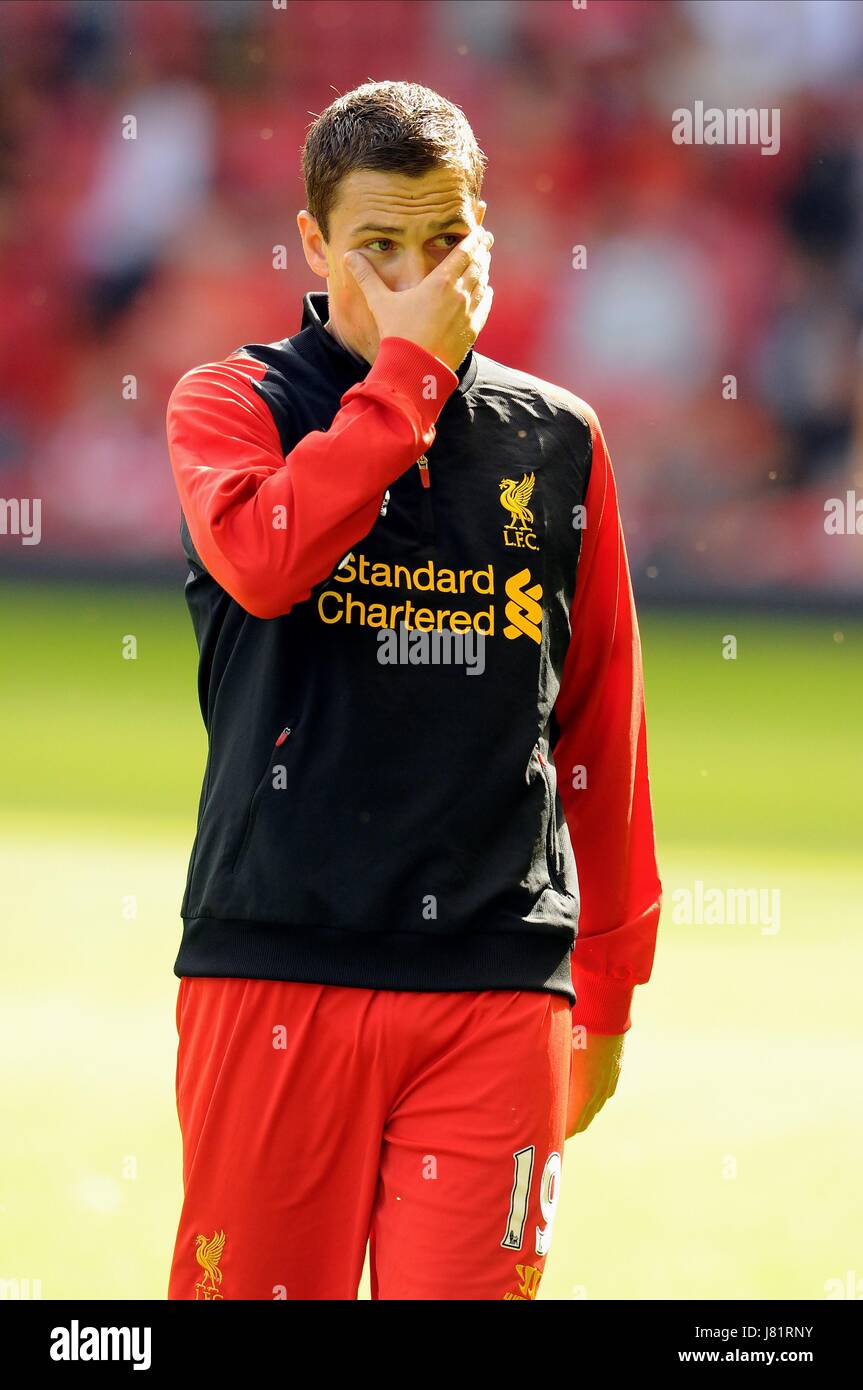 STEWART DOWNING ON HIS WAY OUT OF LIVERPOOL LIVERPOOL V MANCHESTER CITY ...